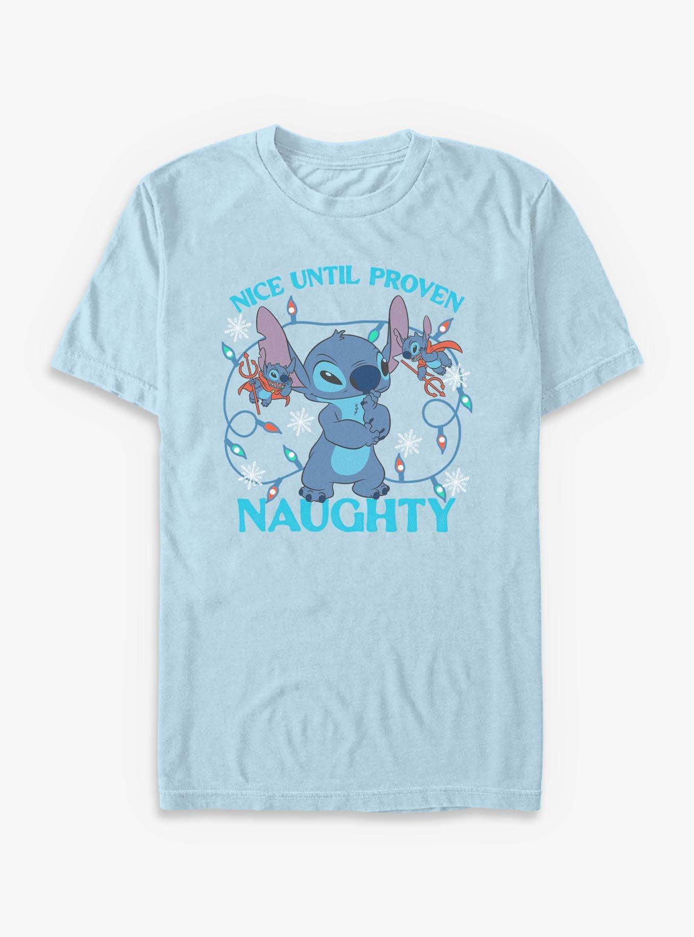 Disney Lilo & Stitch Nice Until Proven Naughty T-Shirt - BLUE | Hot Topic
