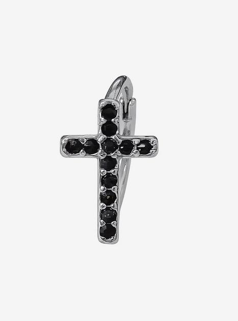 Steel Black Cross Navel Hinged Clicker | Hot Topic