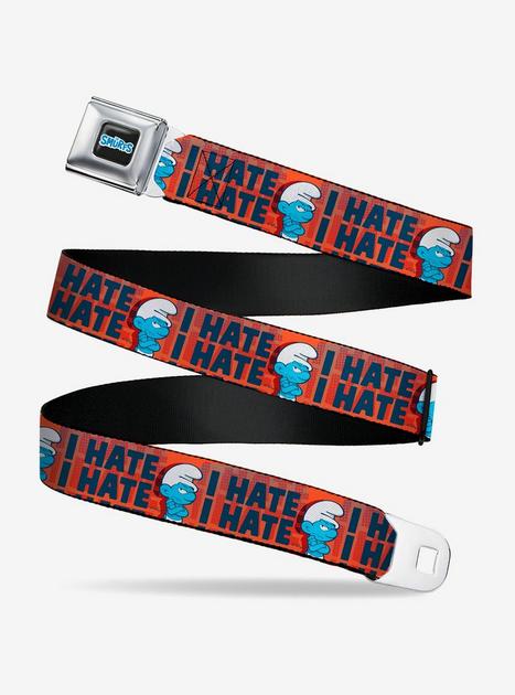 The Smurfs Grumpy I Hate I Hate Arms Crossed Pose Seatbelt Buckle Belt ...