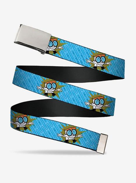 Dexter's Laboratory Dexter Arms Up Pose and Text Clamp Buckle Belt ...
