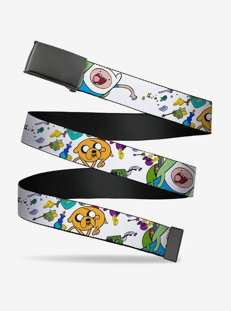 Adventure Time Jake and Finn Open Pack Pose Clamp Buckle Belt | BoxLunch