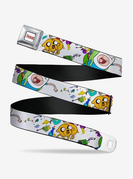 Adventure Time Jake and Finn Open Pack Pose Seatbelt Buckle Belt | BoxLunch