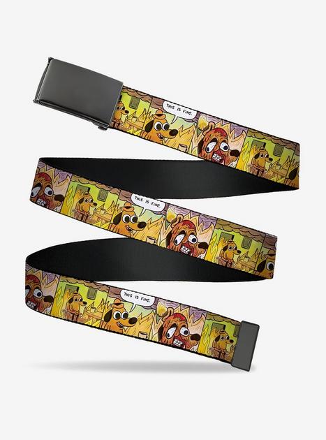 This Is Fine Question Hound Cafe Fire Comic Strip Blocks Clamp Buckle ...