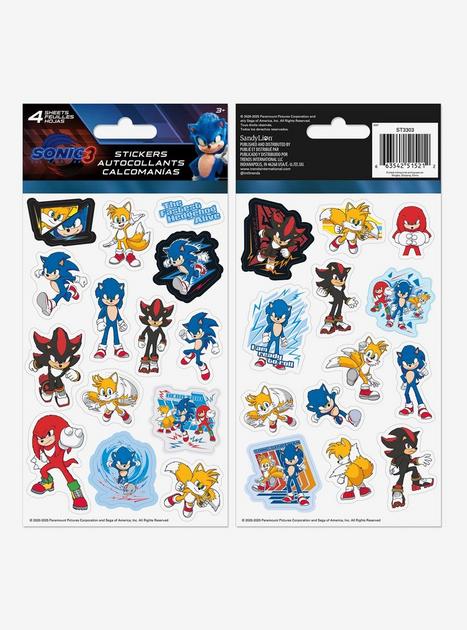 Sonic The Hedgehog 3 Characters Sticker Sheet Set | Hot Topic
