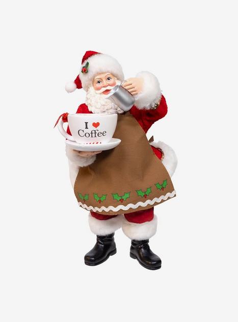 10.5-Inch Fabriche Santa with Oversized -InchI Love Coffee-Inch Cup and ...