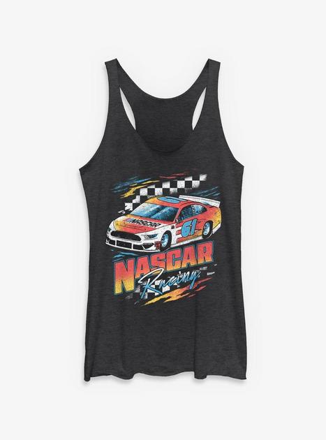 NASCAR Racing Checkers Womens Tank - BLACK | BoxLunch