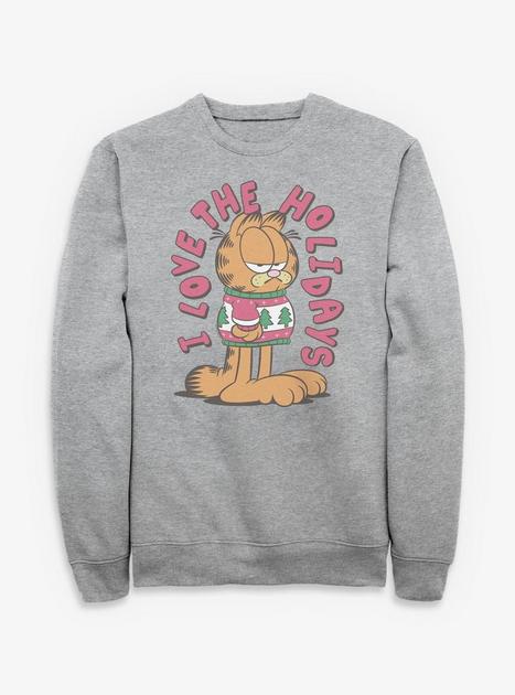 Garfield Sarcastic Holiday Cheer Sweatshirt - GREY | Hot Topic