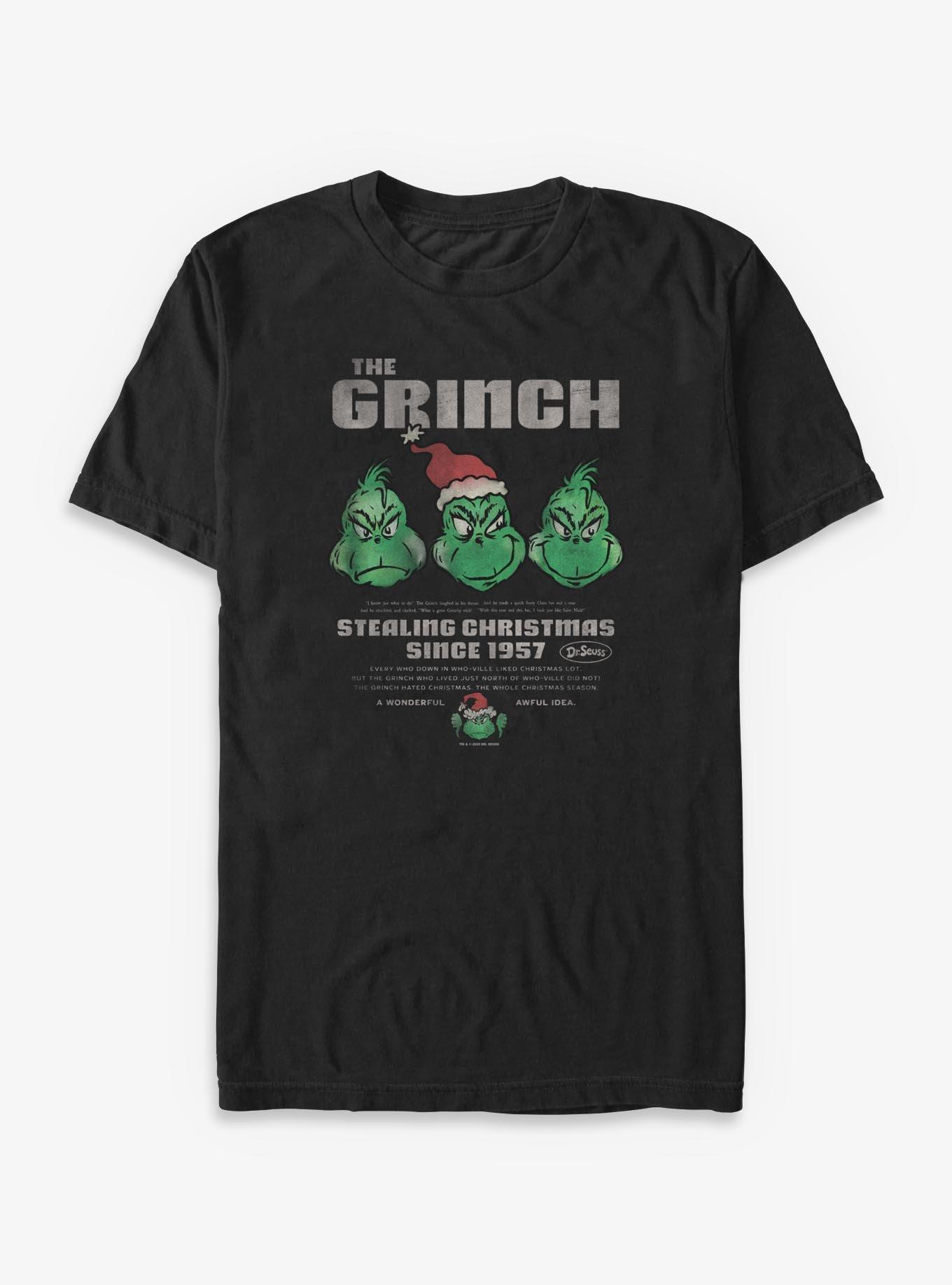 Dr. Seuss Grinch Poster Big & Tall T-Shirt - BLACK | BoxLunch