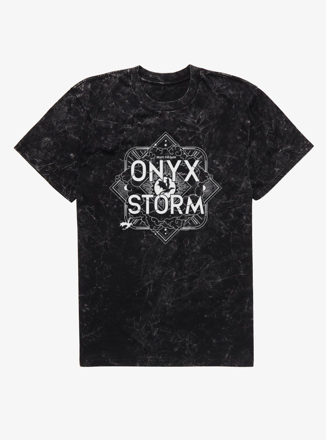 Fourth Wing Onyx Storm Logo Mineral Wash T-Shirt - BLACK | BoxLunch