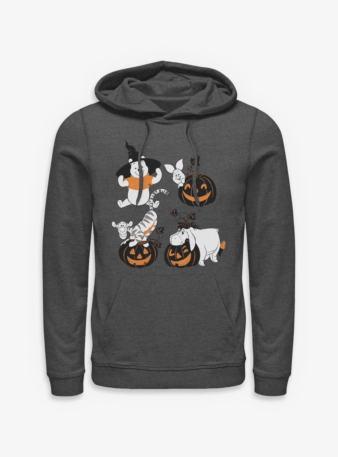 Disney Winnie The Pooh Sketchy Halloween Grid Hoodie - GREY | Hot Topic