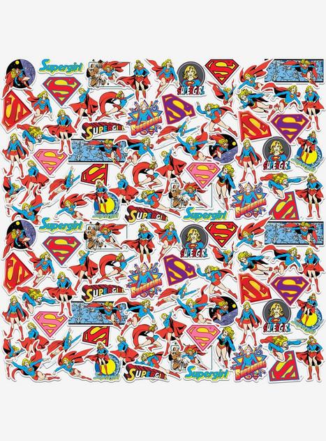DC Comics Superman Supergirl Retro Miscellaneous 100ct Sticker Pack ...