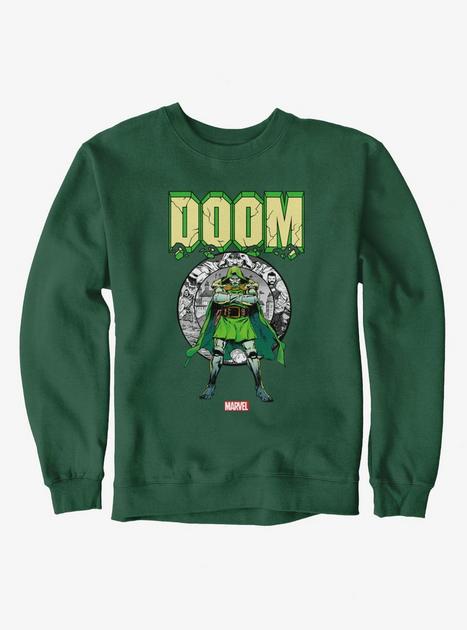 Marvel Comics Retro Doctor Doom Crumble Pose Sweatshirt - GREEN | Hot Topic
