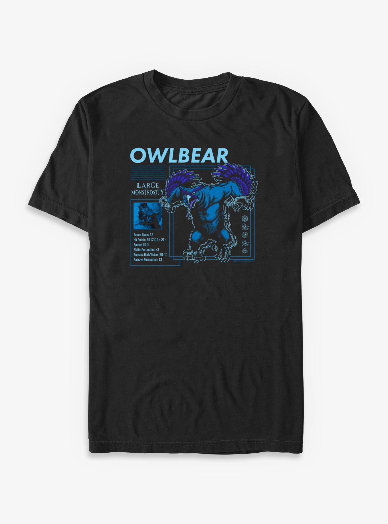 Dungeons & Dragons Owlbear Stat Block T-Shirt - BLACK | Hot Topic