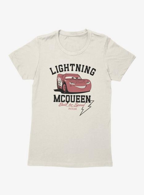 Disney Cars Lightning McQueen Built For Speed Womens T-Shirt - BEIGETAN ...
