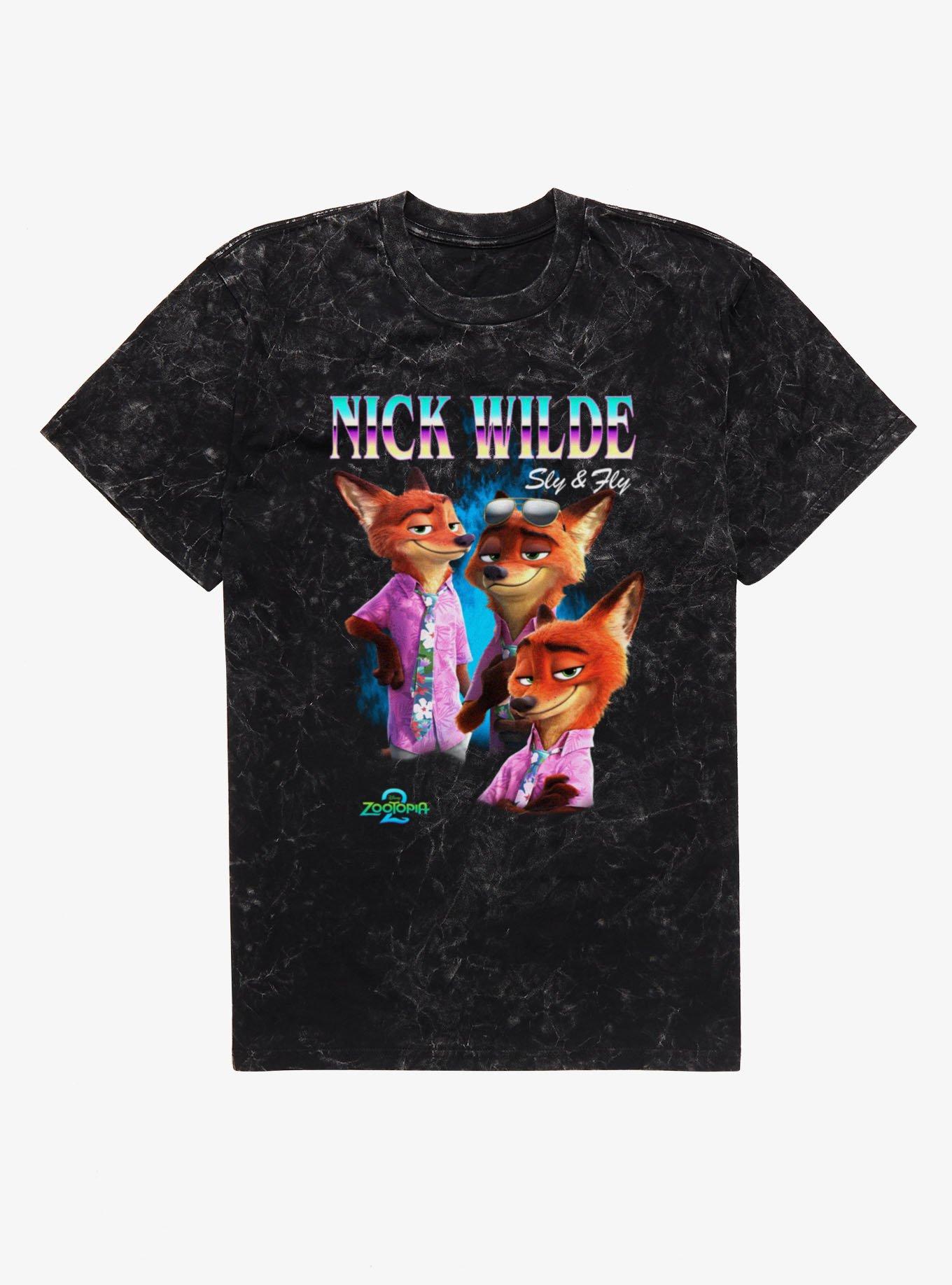 Disney Zootopia 2 Nick Wilde Collage Mineral Wash T-Shirt Hot Topic ...