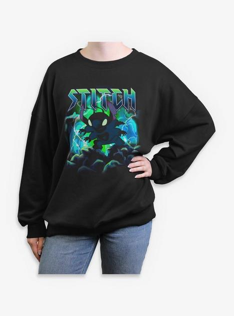 Disney Lilo & Stitch Space Landing Womens Oversized Sweatshirt - BLACK ...