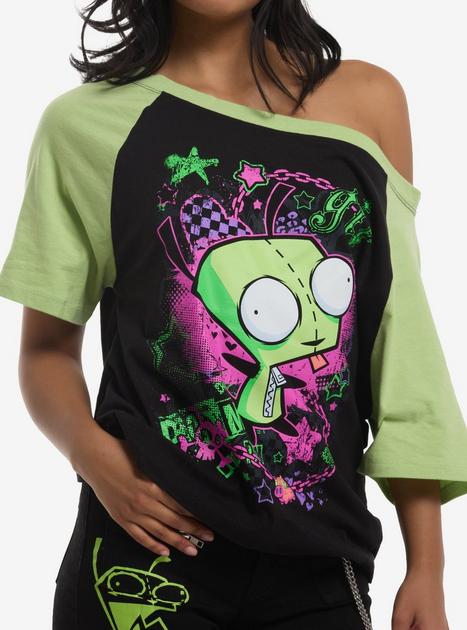 Invader Zim GIR Graffiti Girls Off-Shoulder T-Shirt | Hot Topic