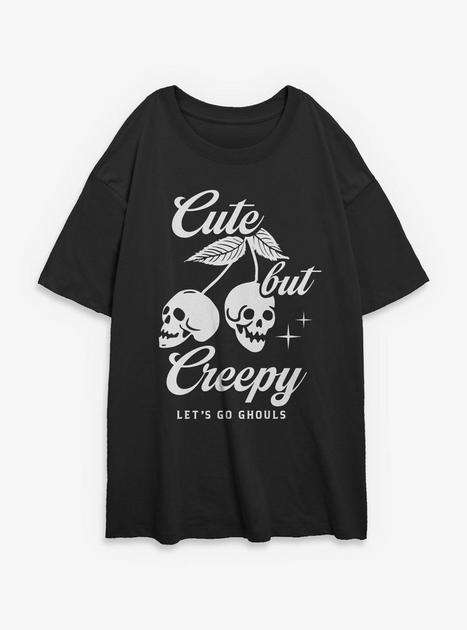 Cute But Creepy Cherries Girls Oversized T-Shirt - BLACK | Hot Topic