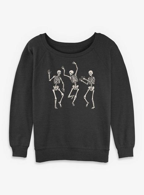 Skeleton Dance Girls Slouchy Sweatshirt - GREY | Hot Topic