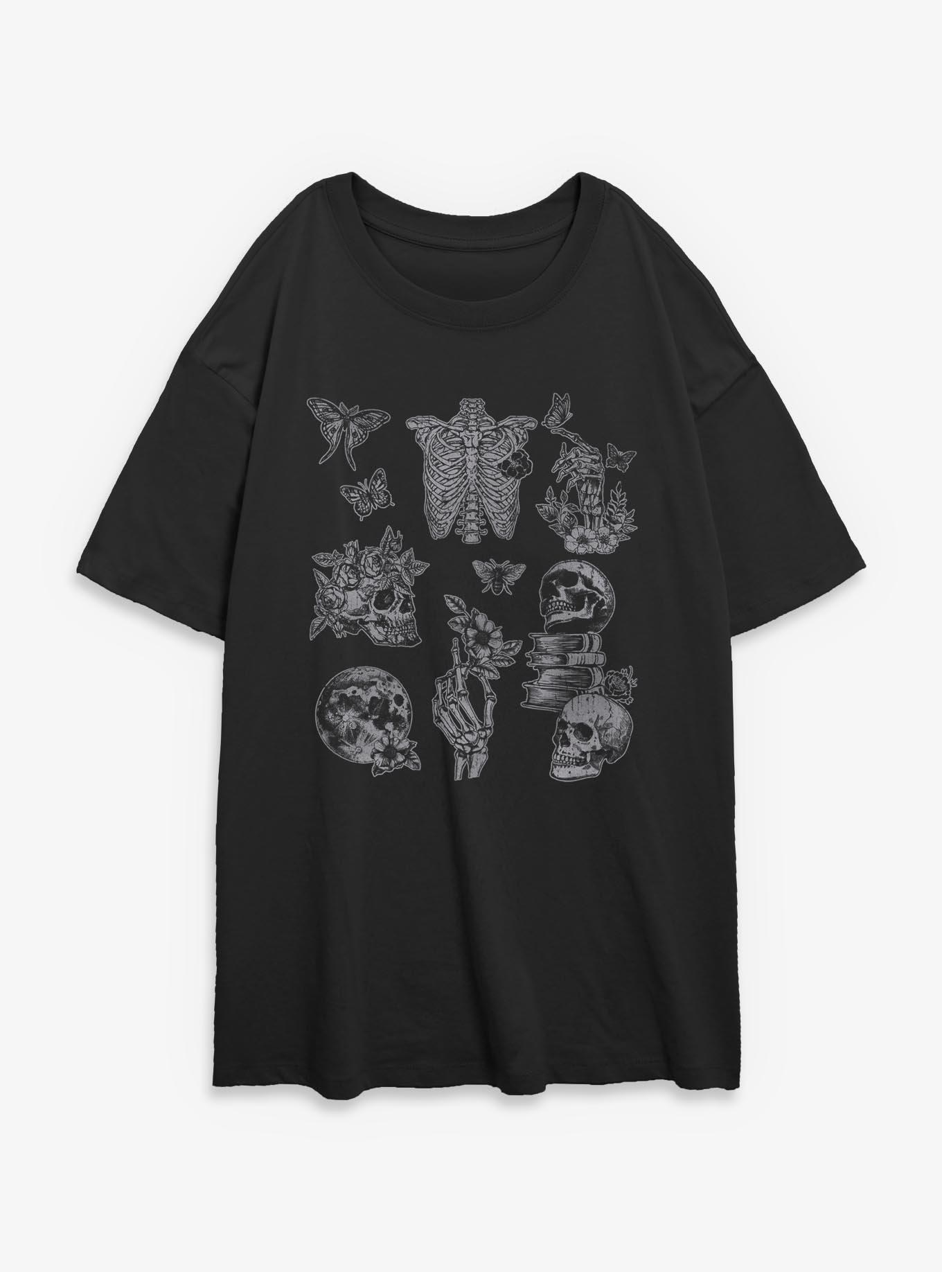 Botanical Goth Girls Oversized T-Shirt - BLACK | Hot Topic