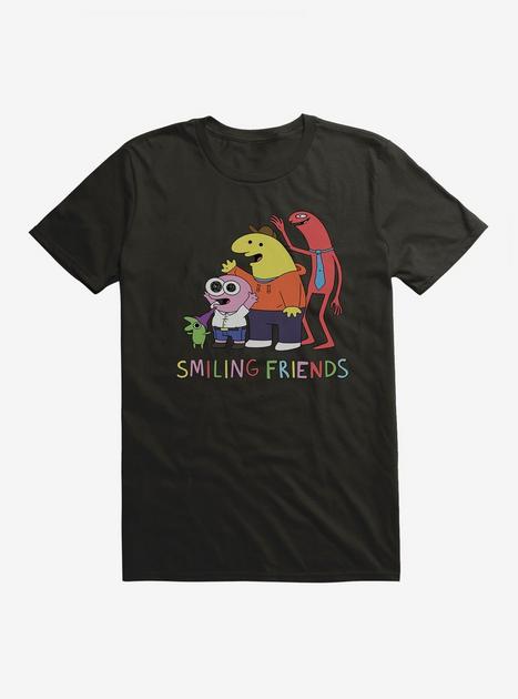 Smiling Friends Waving Extra Soft T-Shirt - BLACK | Hot Topic