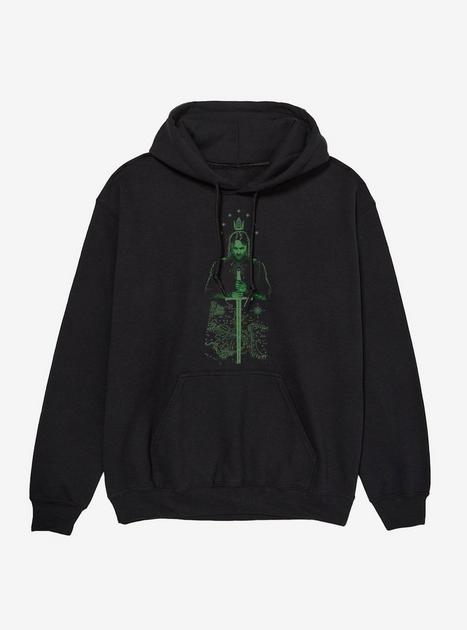 The Lord Of The Rings Arragorn Over Map Of Middle Earth Hoodie - BLACK ...