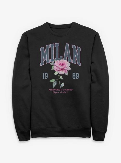 Milan Italy Dream Of Flowers Sweatshirt - BLACK | Hot Topic
