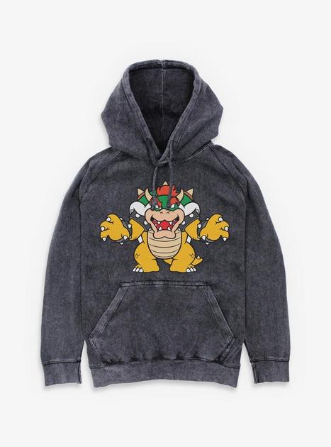 Nintendo Just Bowser Mineral Wash Hoodie - BLACK | Hot Topic
