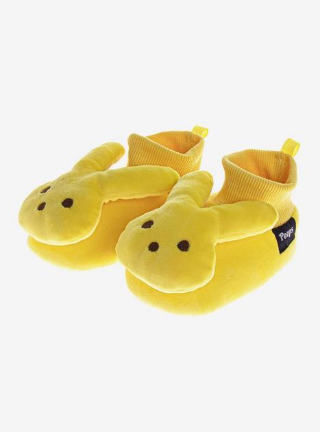 Peeps Sock Plush Fuzzy Dual Size Ladies Slippers Yellow | Hot Topic