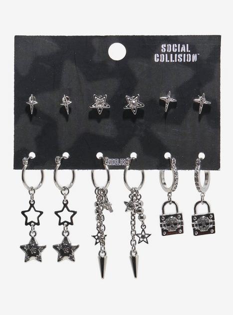 Social Collision Star Padlock Earring Set | Hot Topic