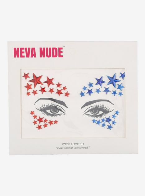 Neva Nude Red & Blue Star Gem Face Jewels | Hot Topic