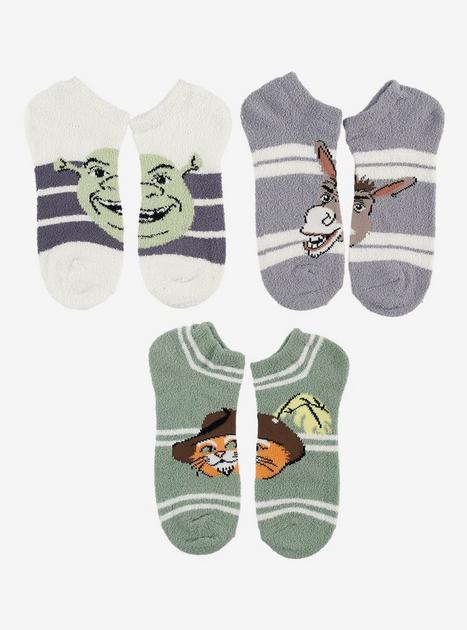 Shrek Trio Fuzzy No-Show Socks 3 Pair | Hot Topic