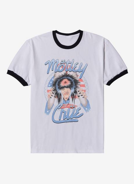 Motley Crue Allister Fiend American Legs Ringer T-Shirt - WHITE | Hot Topic