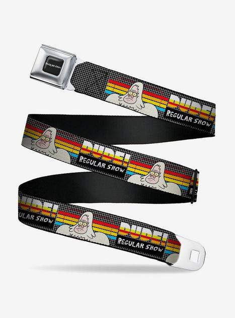 Regular Show Skips Dude Pose Stripes Multi Seatbelt Buckle Belt | Hot Topic