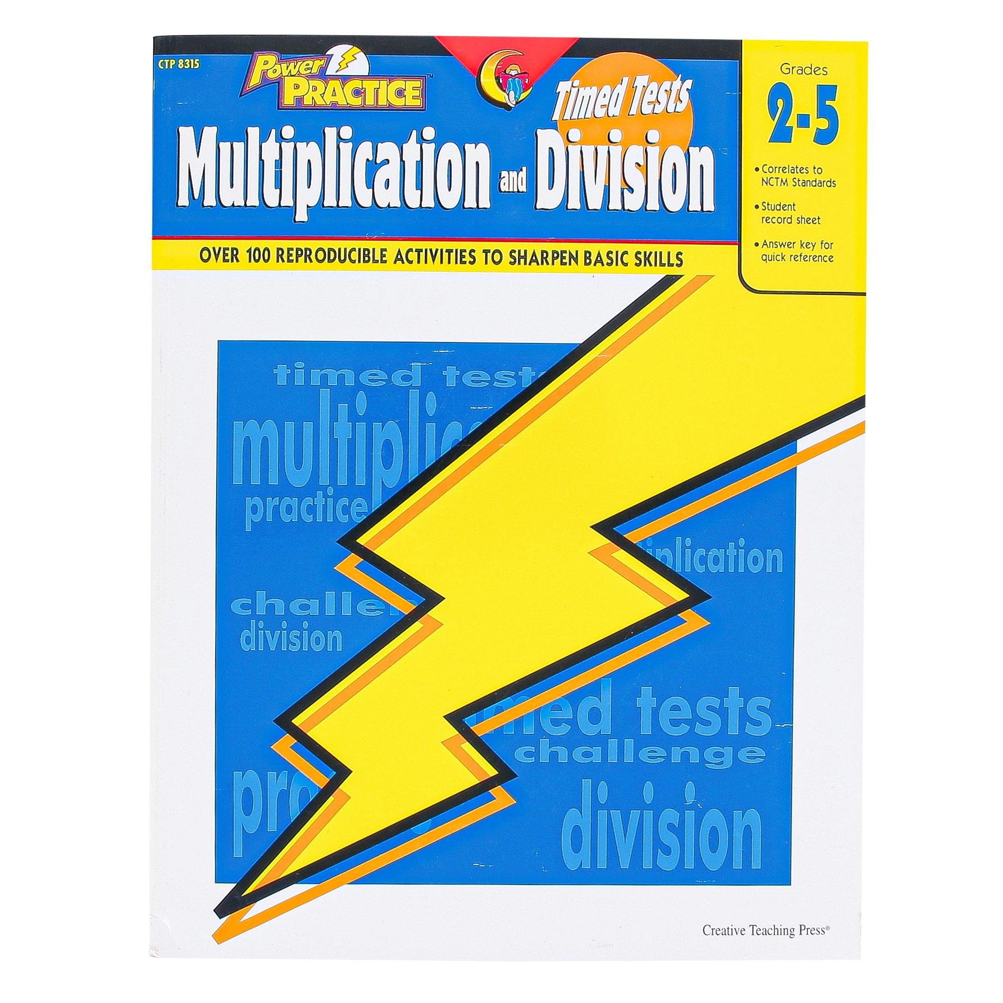 Power Practice Math Timed Multiplication & Division, Grades 2 to 5 ...