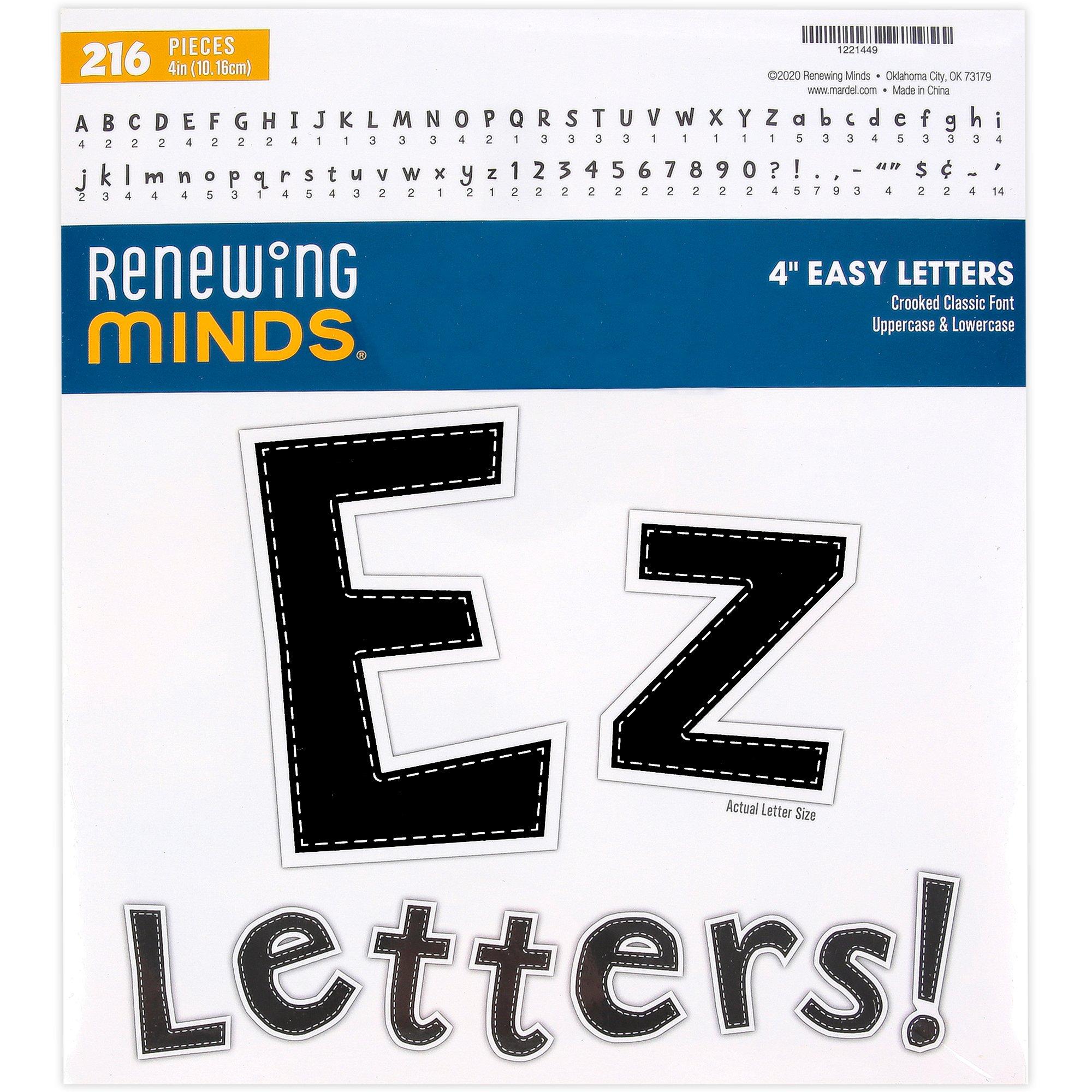 Crooked Classic Bulletin Board Letters, 4 Inches, 216 Pieces | Mardel ...