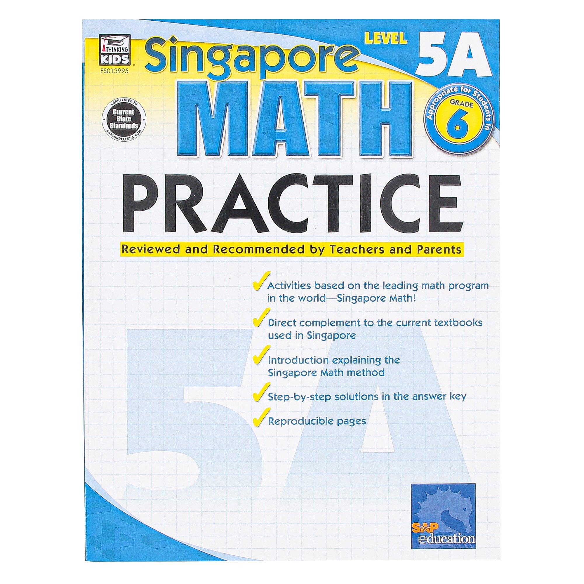Singapore Math Practice 5A Reproducible Workbook, Grade 6 | Mardel ...