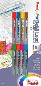 8-Color Pencil Lead Refill, Bold Point, Multiple Colors, Pack of 8 ...