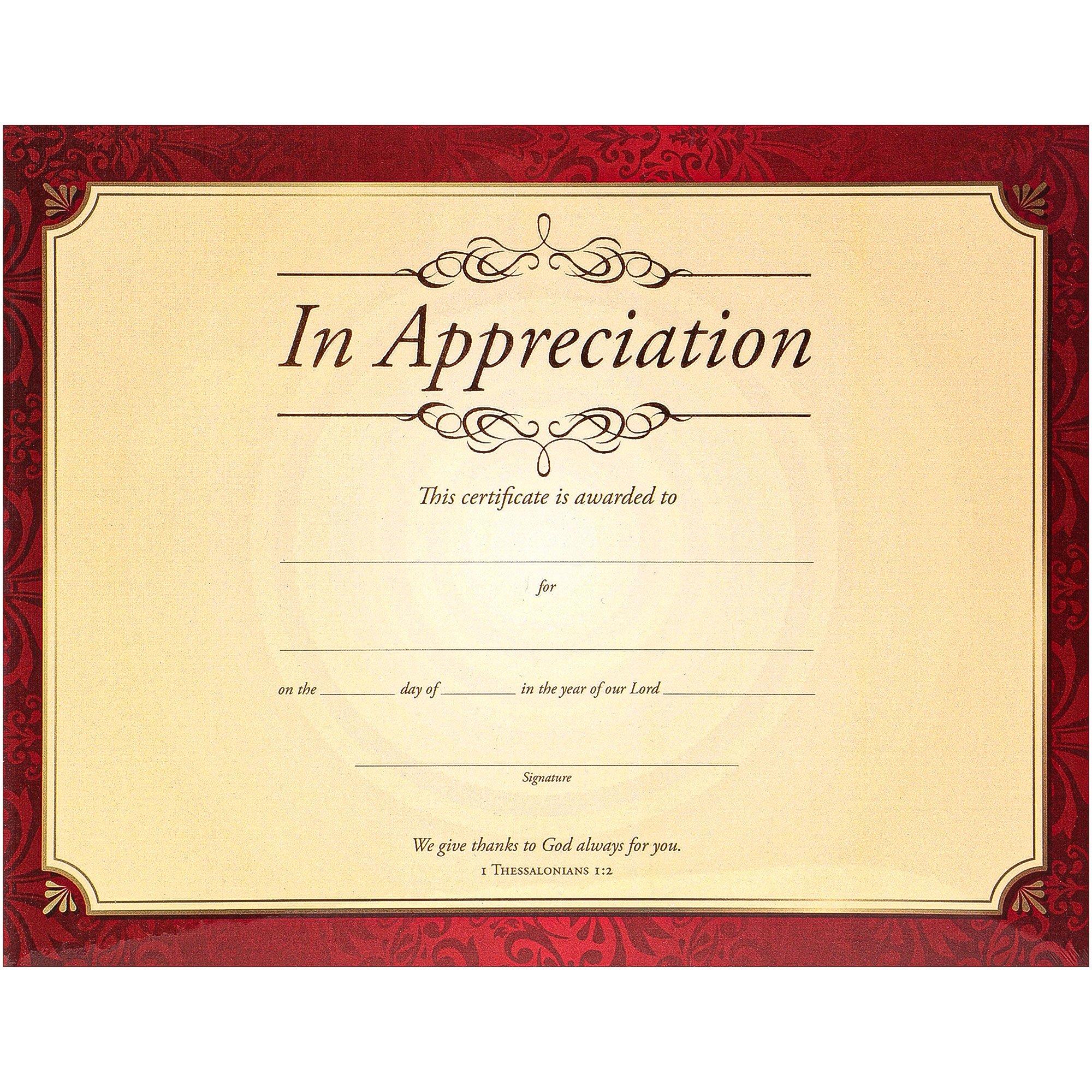 Appreciation Certificates & Envelopes, Set of 6 | Mardel | 1981620