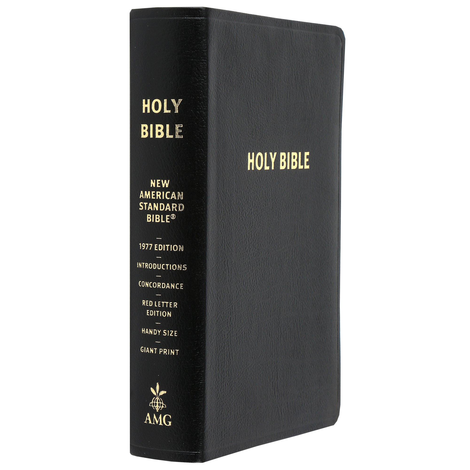 NASB Giant Print Handy-Size Reference Bible, Bonded Leather, Red Letter ...