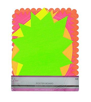 Neon Shapes Poster Board, 11 x 14 Inches, Assorted, 5 Pack | Mardel ...