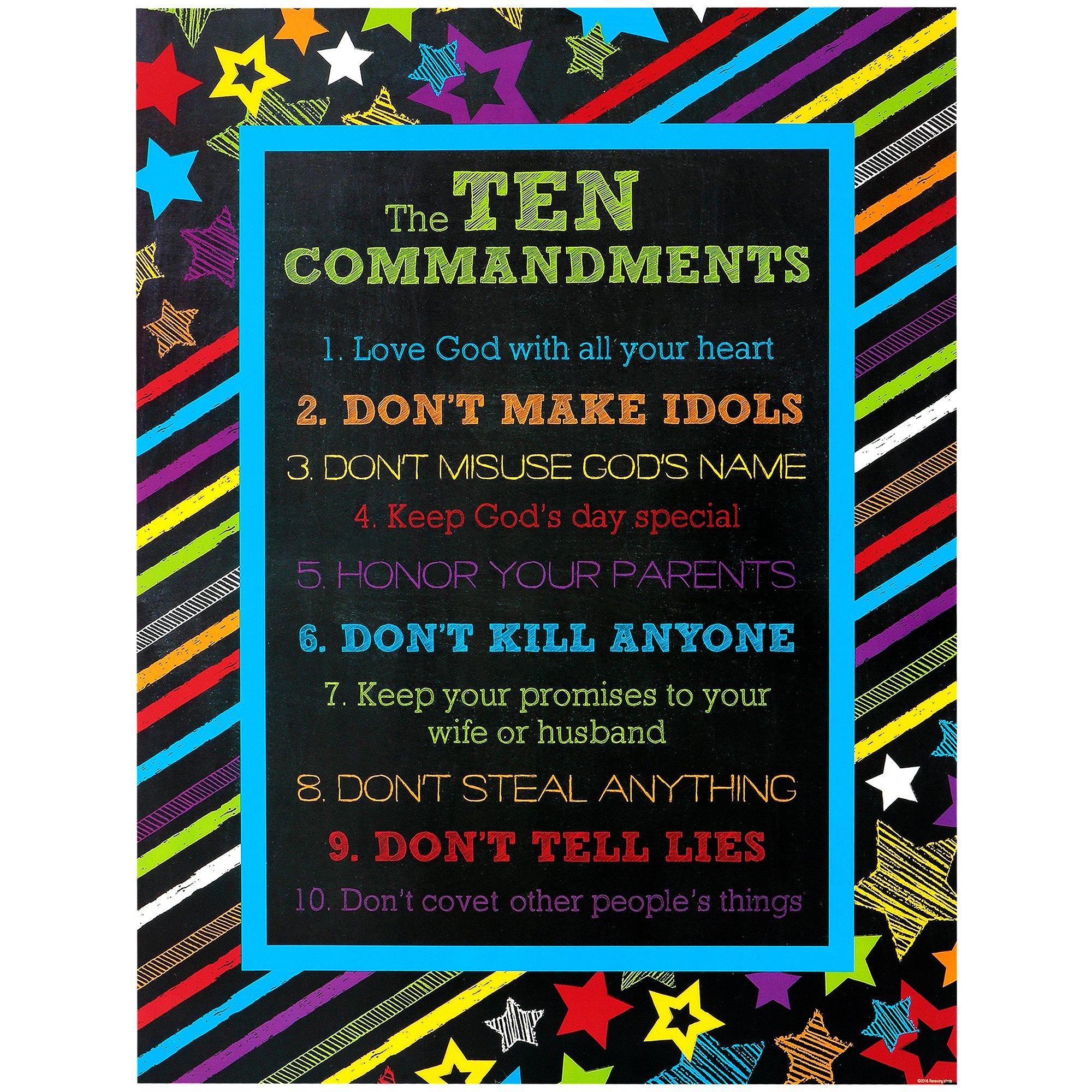 Chalk Talk Collection, Ten Commandments Chart, 17 x 22 Inches | Mardel ...