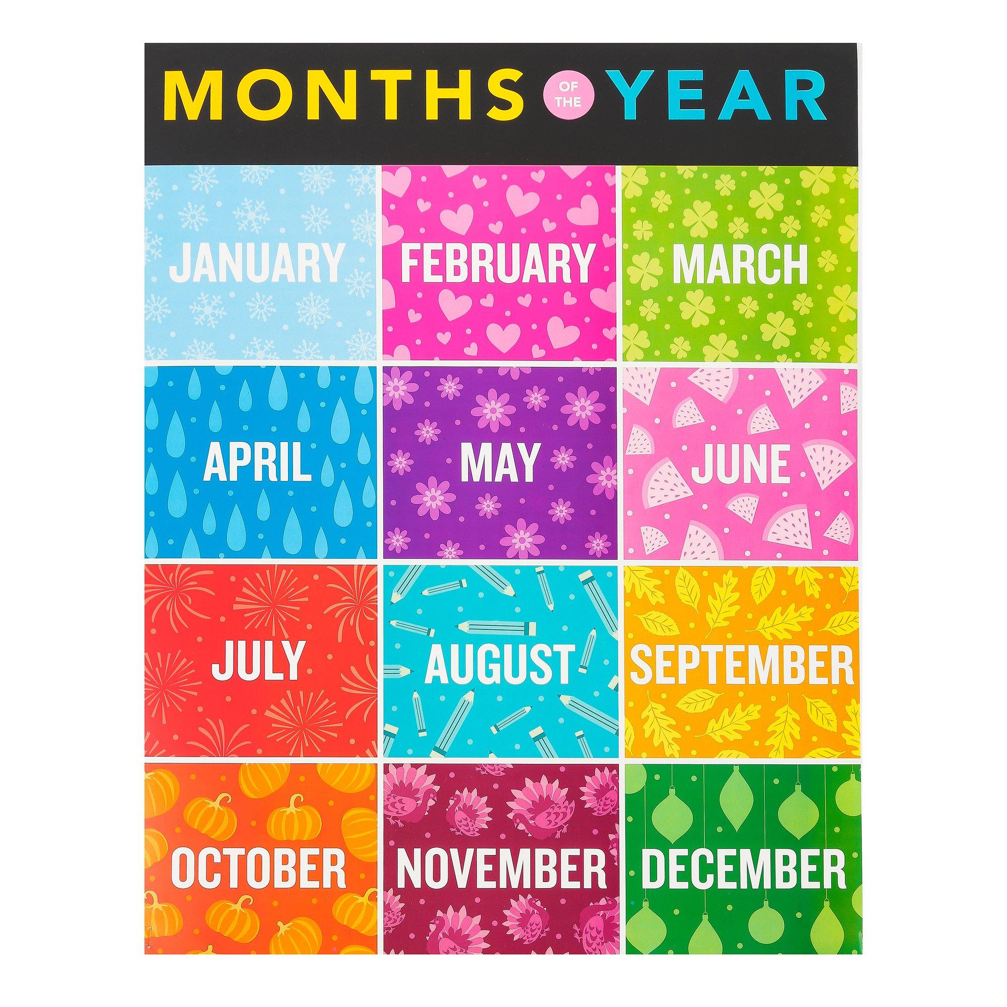 Months of the Year Chart, 17 x 22 Inches, 1 Each | Mardel | 3223013