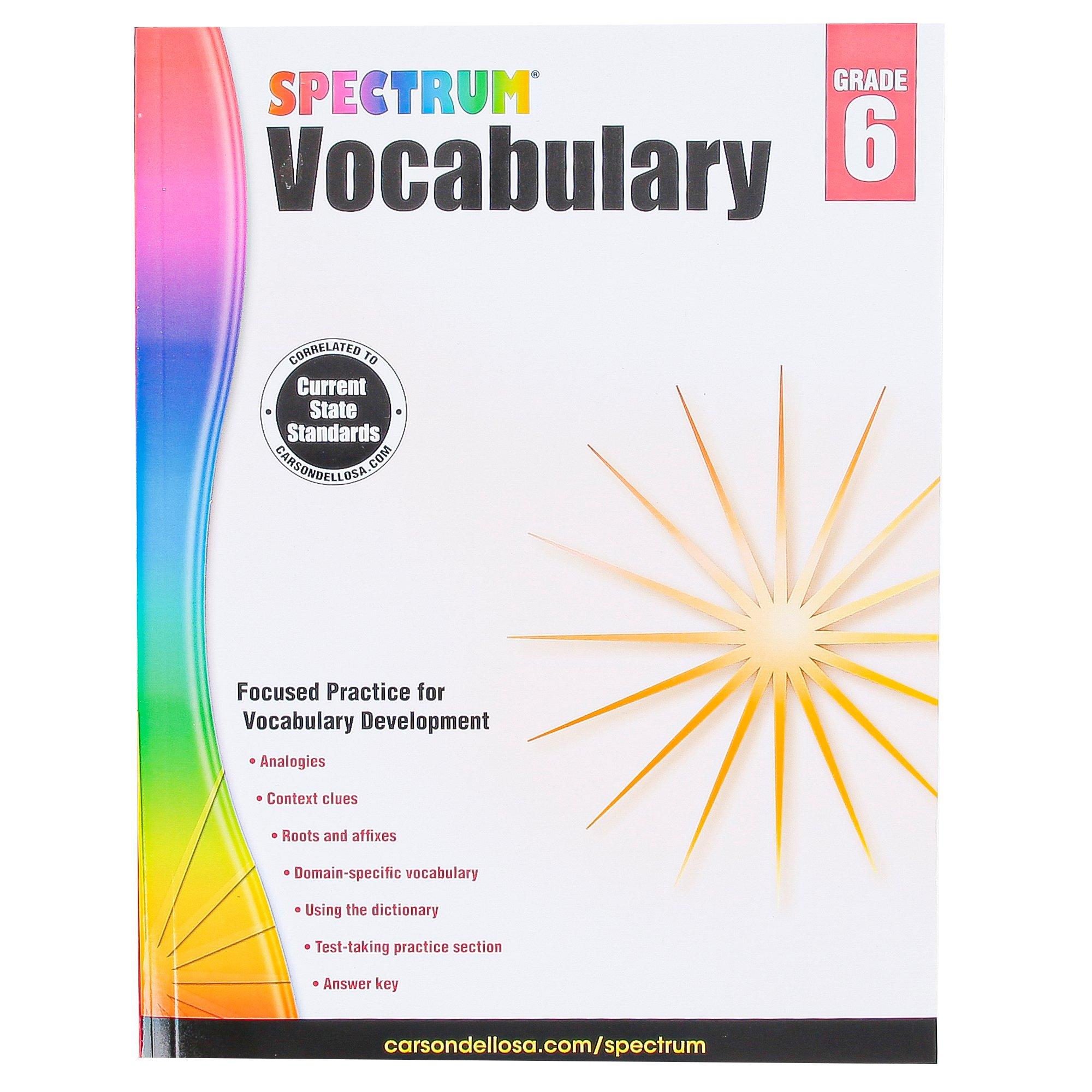 Spectrum Vocabulary Workbook, 160 Pages, Grade 6 | Mardel | 3255734