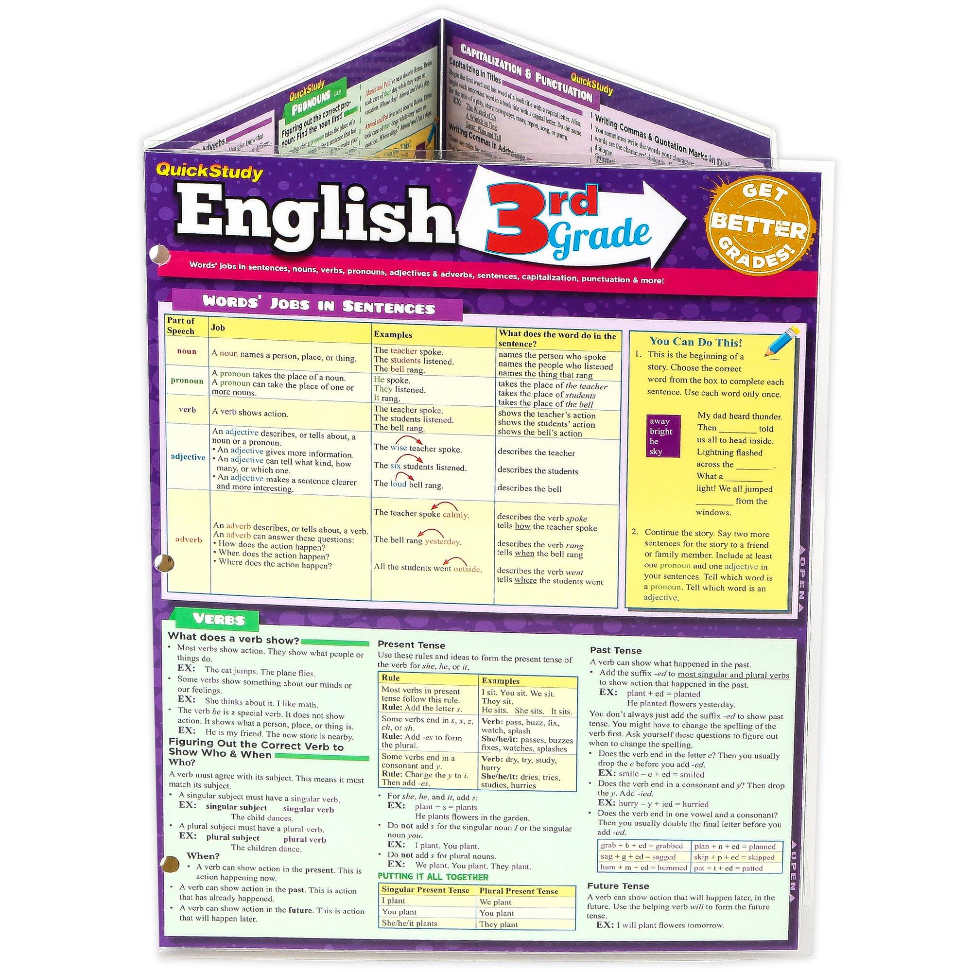 BarCharts English 3rd Grade Laminated Quick Study Guide | Mardel | 3294683
