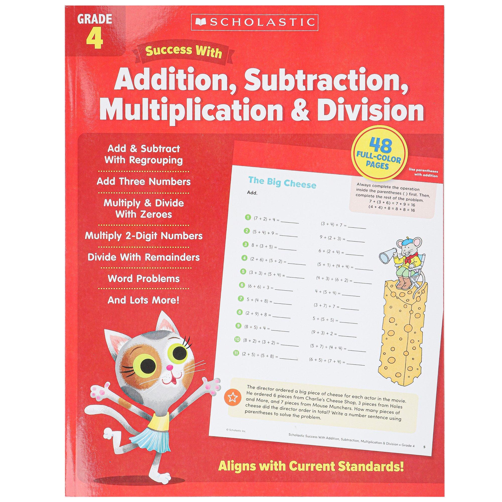 Success With Addition Subtraction Multiplication Division, Grade 4 ...