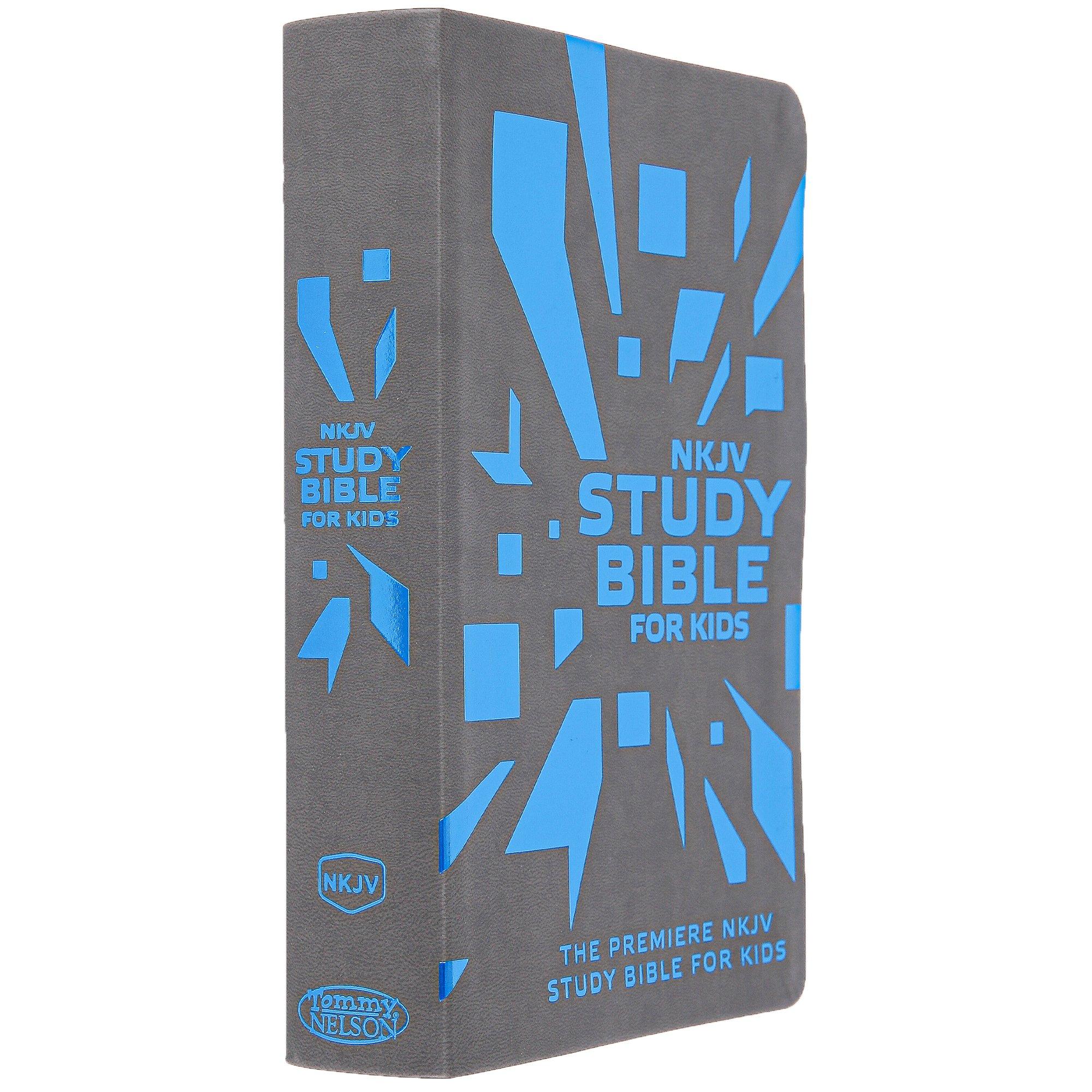 NKJV Study Bible for Kids, Duo-Tone, Gray and Blue | Mardel | 3365228
