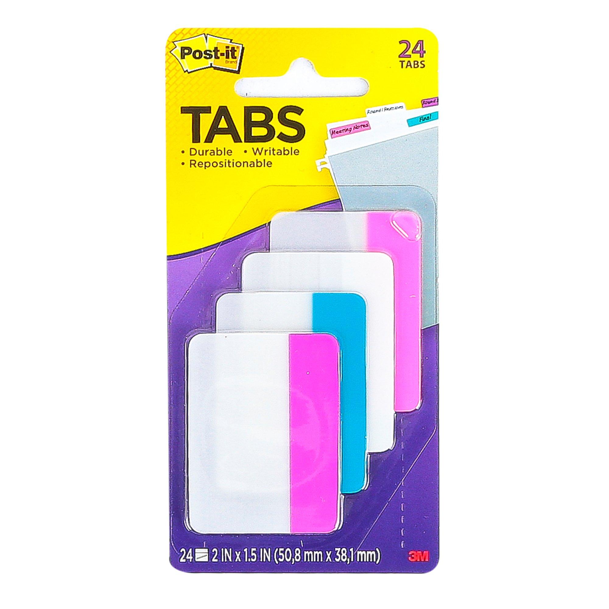 3M, Post-It Filing Tabs, 2 x 1 1/2 inches, 6 Each of 4 Designs | Mardel ...