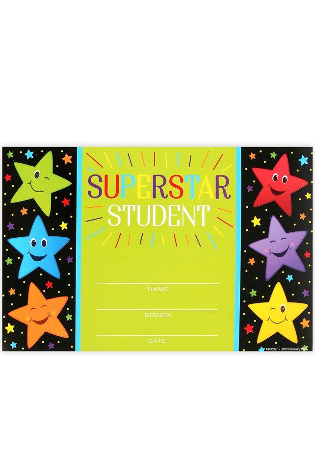 Superstar Student Certificates, 8.5 x 6.5 inches, 30 Count | Mardel ...