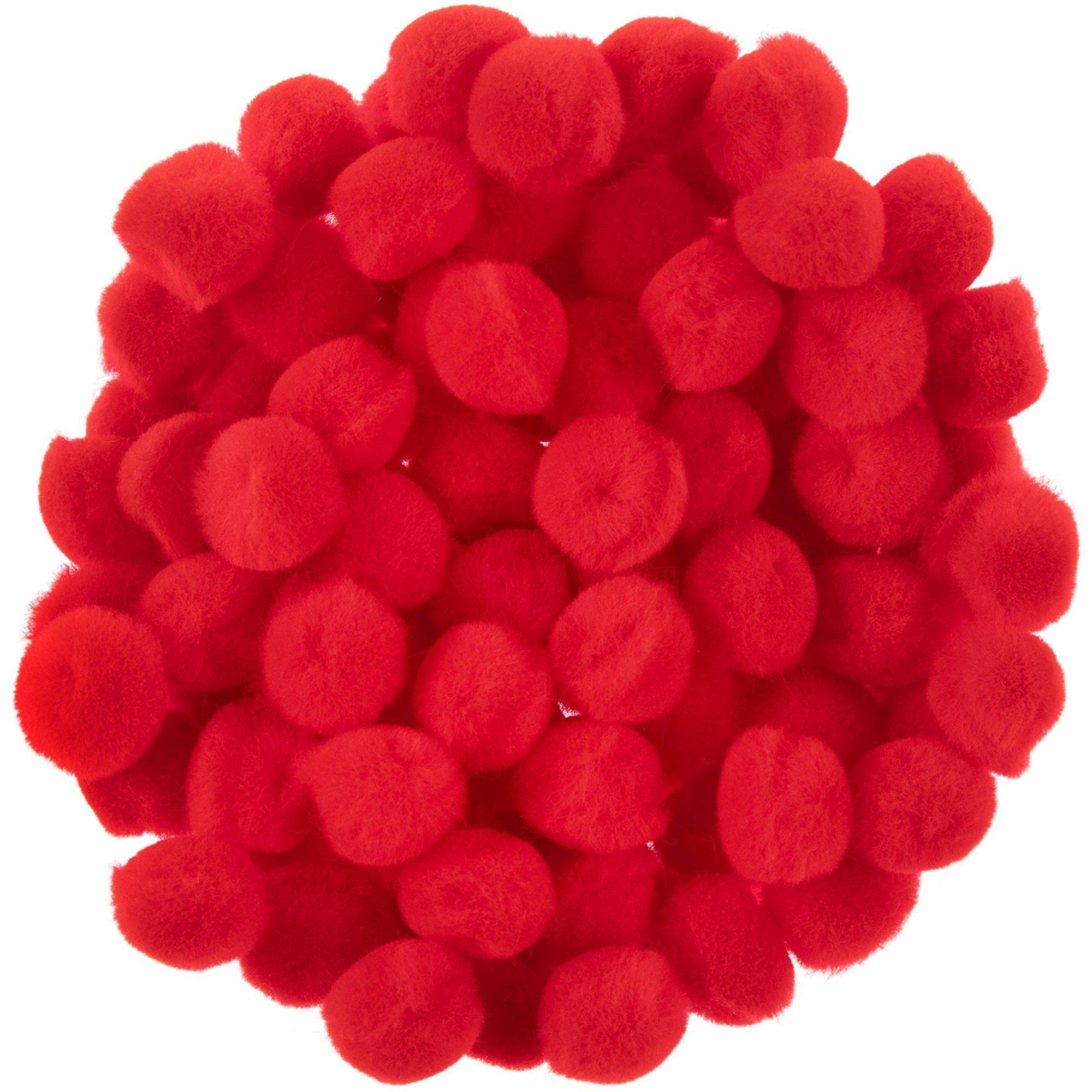 Pom Poms, Red, 0.50 Inch, Pack of 125 | Mardel | 3450780